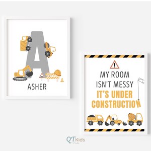 Construction Nursery Prints, Personalized Toddler Boy Playroom, Tools ...