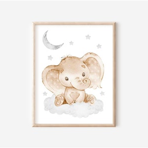 Gender Neutral Animal Nursery Prints, Elephant Lion Giraffe Safari ...