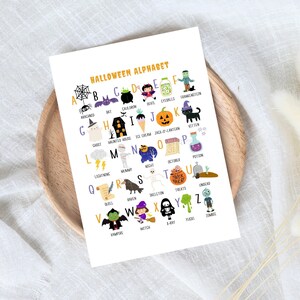 Halloween ABC Alphabet Print, Halloween Alphabet Poster, Montessori ...