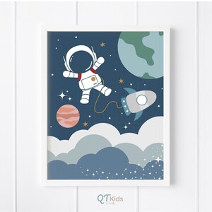 Space Print, Personalized Space Astronaut Planet Nursery Prints, Outer ...