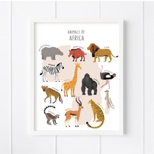 Animals of Africa, Educational Printable, Classroom Posters, Montessori ...