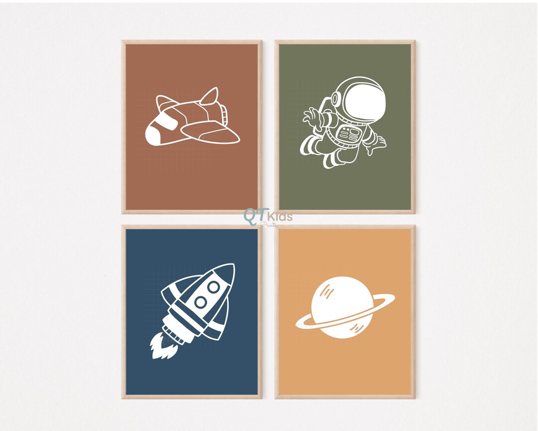 Space Prints, Planets Rocket Astronaut Posters, Space Printable Wall ...