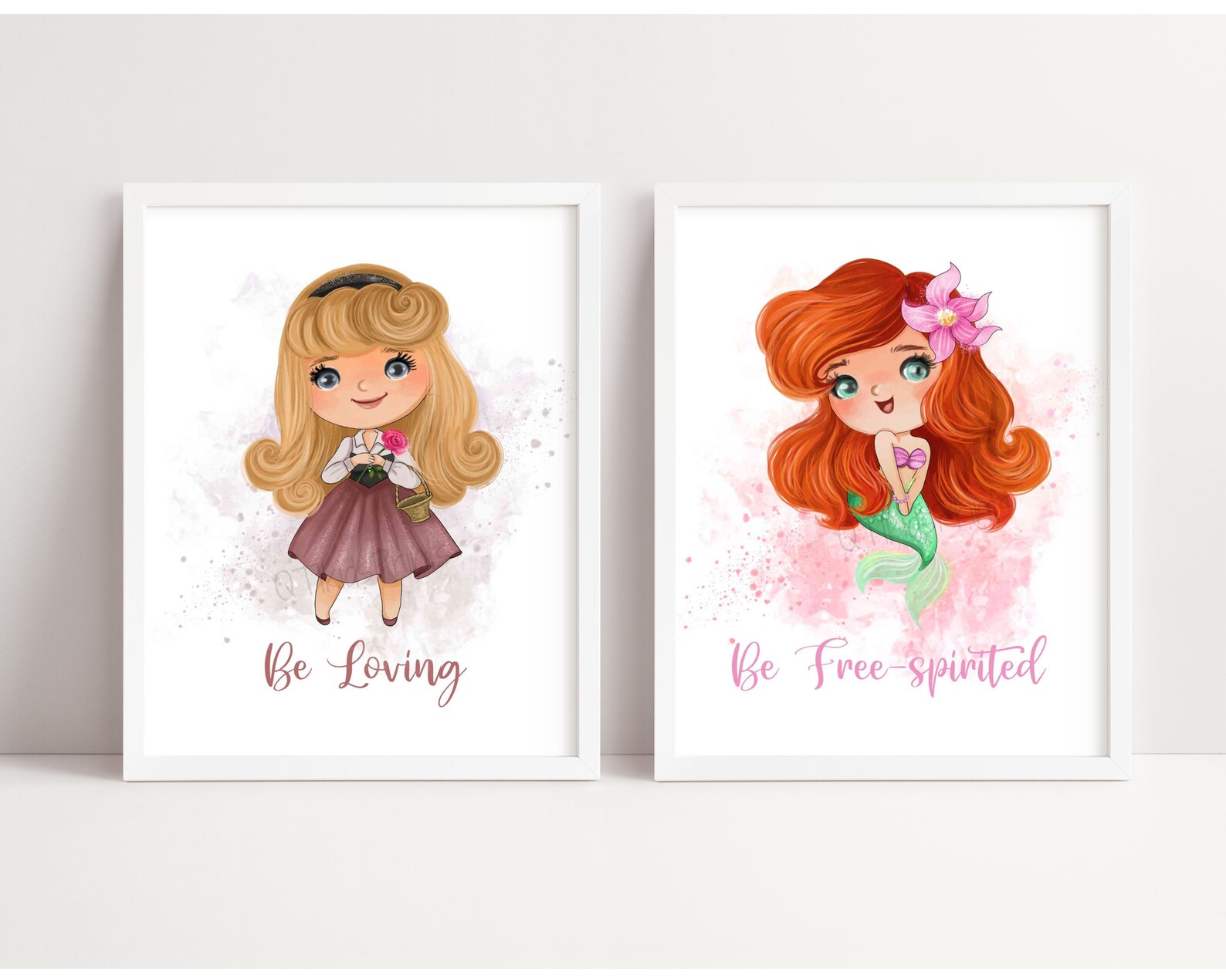 Princess Print Set, Girl Nursery Prints, Princess Themed Nursery ...