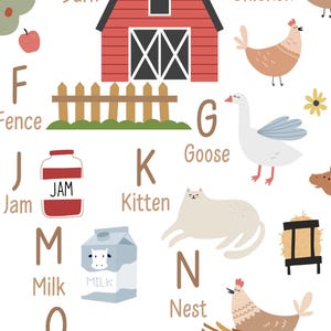 Farm Animal Nursery Prints, Personalized Toddler Kids Room Wall Art ...