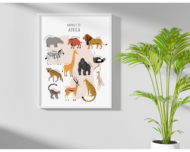 Animals of Africa Educational Printable Classroom Posters - Etsy