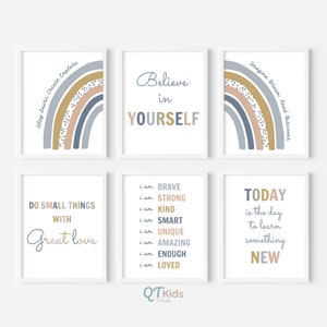Kids Inspirational Quotes, Rainbow Print, Home School Classroom ...