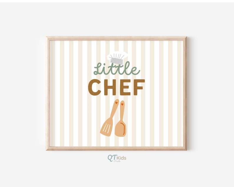 Pretend Kitchen Playroom Printable Wall Art, Little Chef, Pretend Play ...