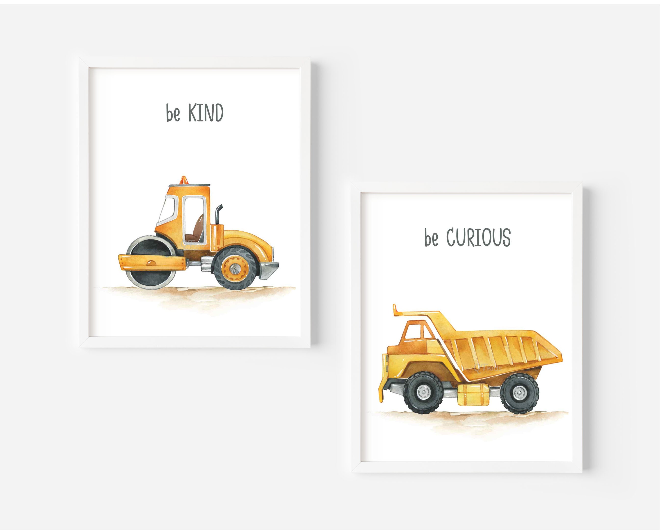 Construction Trucks Nursery Prints, Boy Room Construction Truck Wall ...