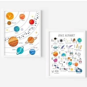 Space ABC Print, Solar System Printable Wall Art, Space Alphabet ...