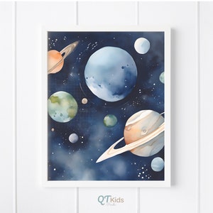 Space Kids Room Prints, Astronaut Planets Printable Wall Art, Outer ...
