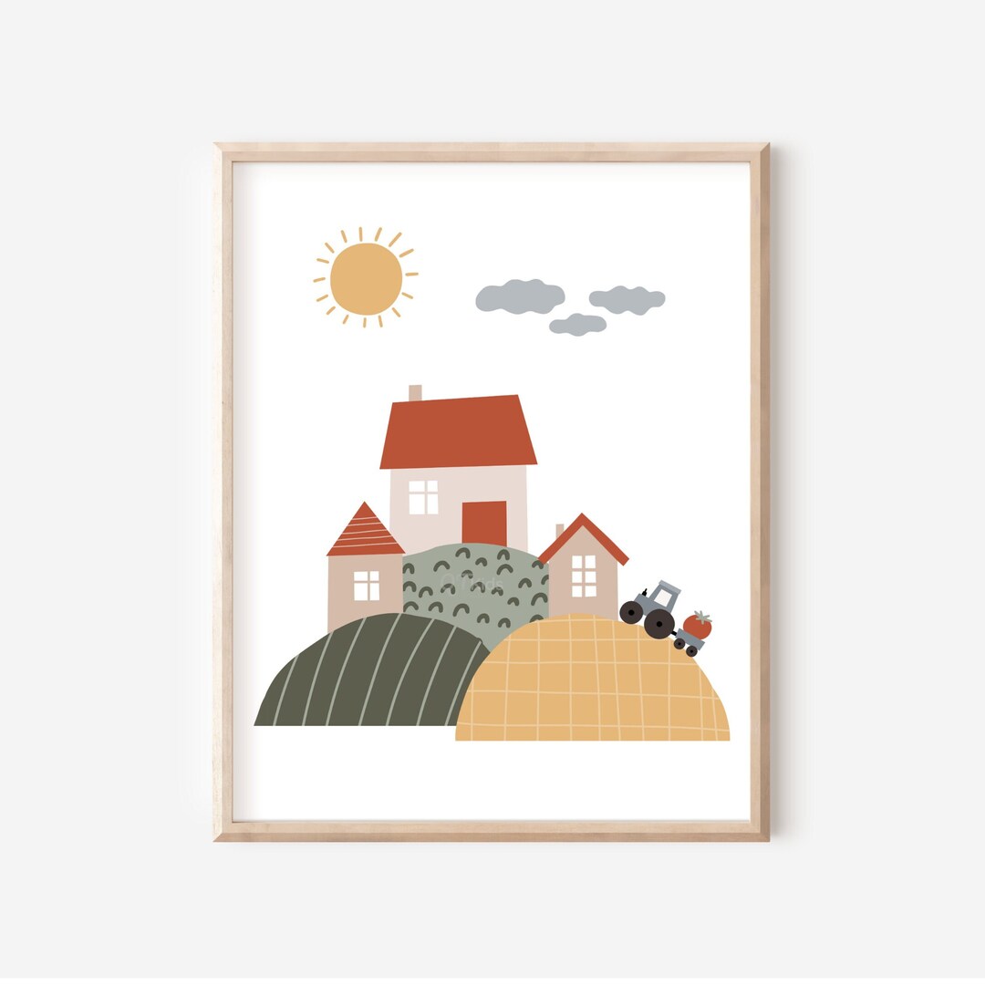 Farm Kids Room Printable Wall Art, Playroom Farm Decor, Farm Decor ...