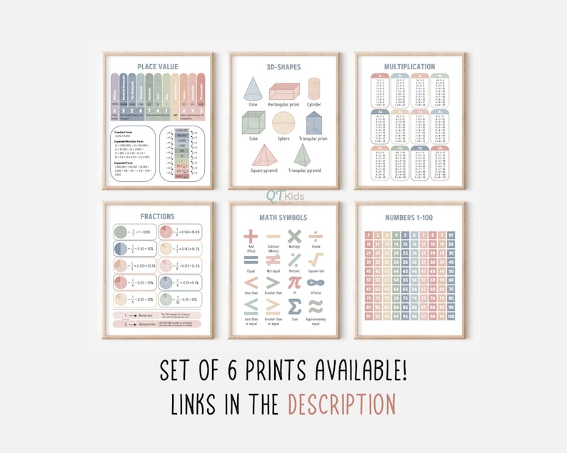 Math Symbols Educational Print, Montessori Home School Classroom ...