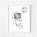 Pink Outer Space Nursery Prints Girl Room Printable Wall Art - Etsy