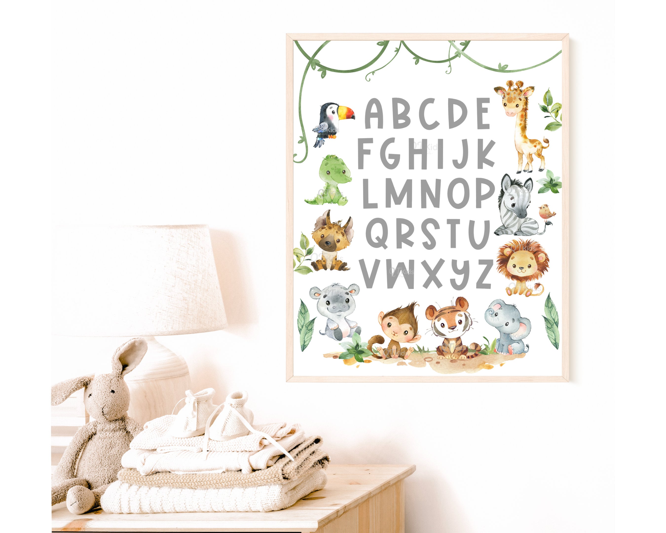 Safari Animal Alphabet Print, Safari Printable Wall Art, Gender Neutral ...