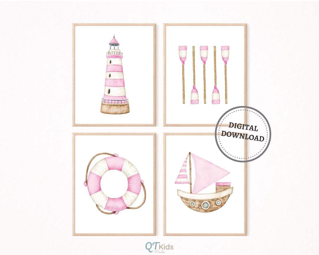 Nautical Nursery Prints, Nautical Wall Art, Watercolour Costal Prints ...