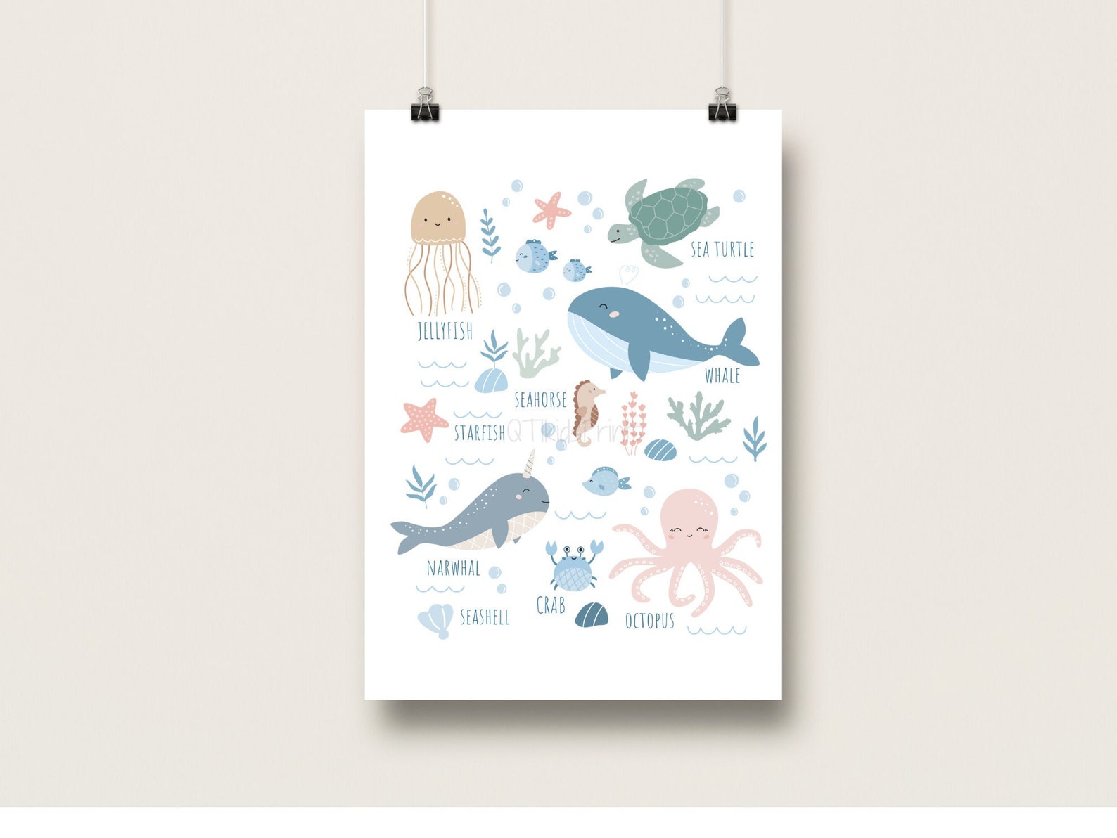 Sea Animals Print Under the Sea Nursery Decor Ocean Animals - Etsy