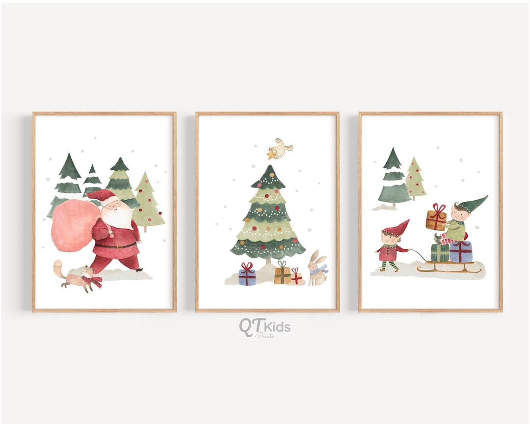 Christmas Prints, Kids Room Xmas Decor, Playroom Printable Wall Art ...