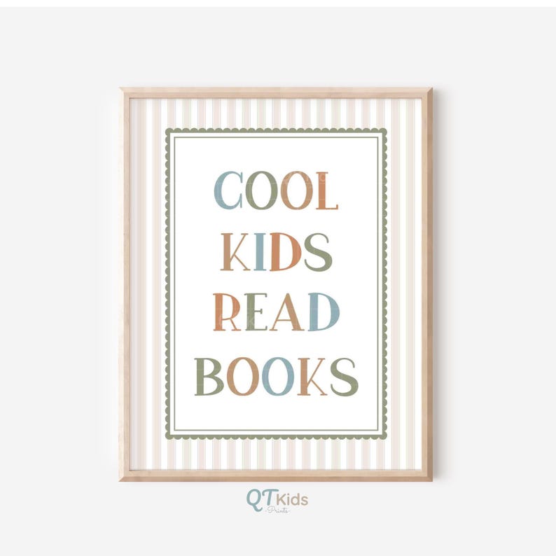 Reading Animals Nursery Prints, Cool Kids Read Books, Book Nook Wall ...