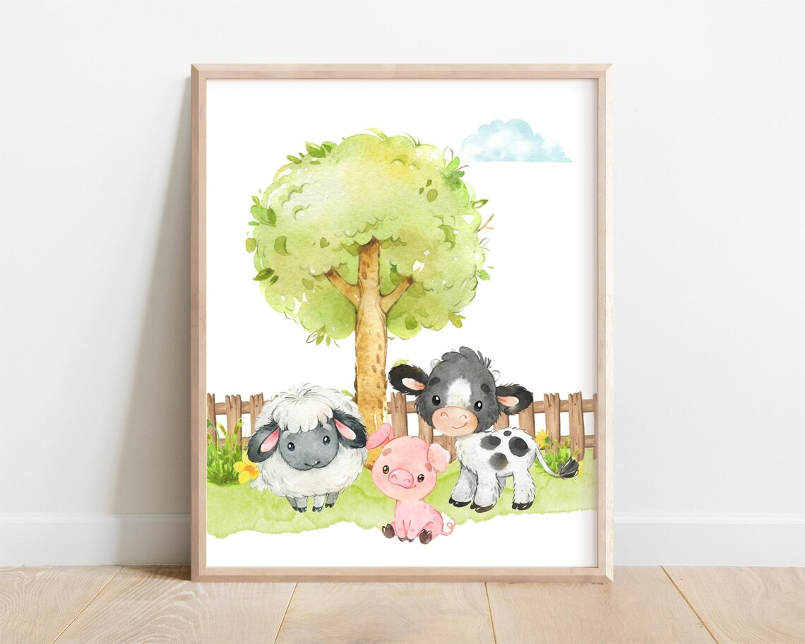 Farm Nursery Prints Set of 3 Farm Printable Wall Art Barn | Etsy
