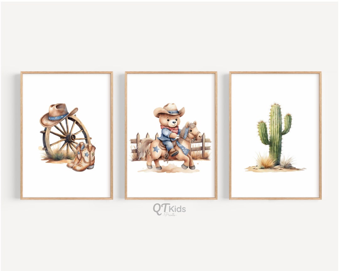 Cowboy Nursery Prints, Boy Nursery Printable Wall Art, Western Cowboy ...