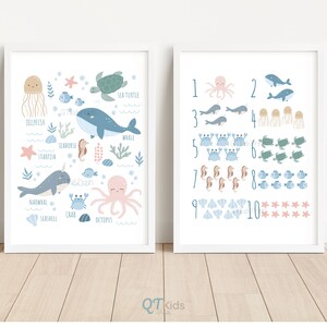 Sea Animals Prints, Under the Sea Nursery Decor, Ocean Animals ...
