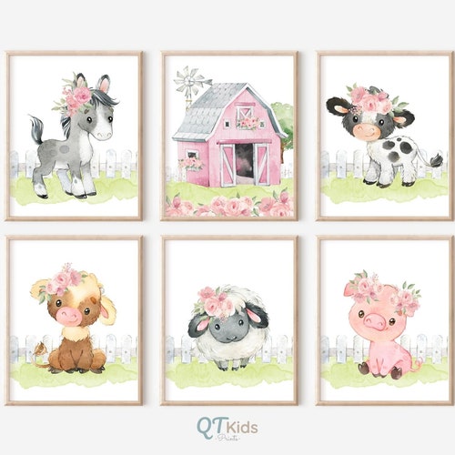Farm Animals Nursery Wall Art Set of 3 Farm Nursery Prints - Etsy