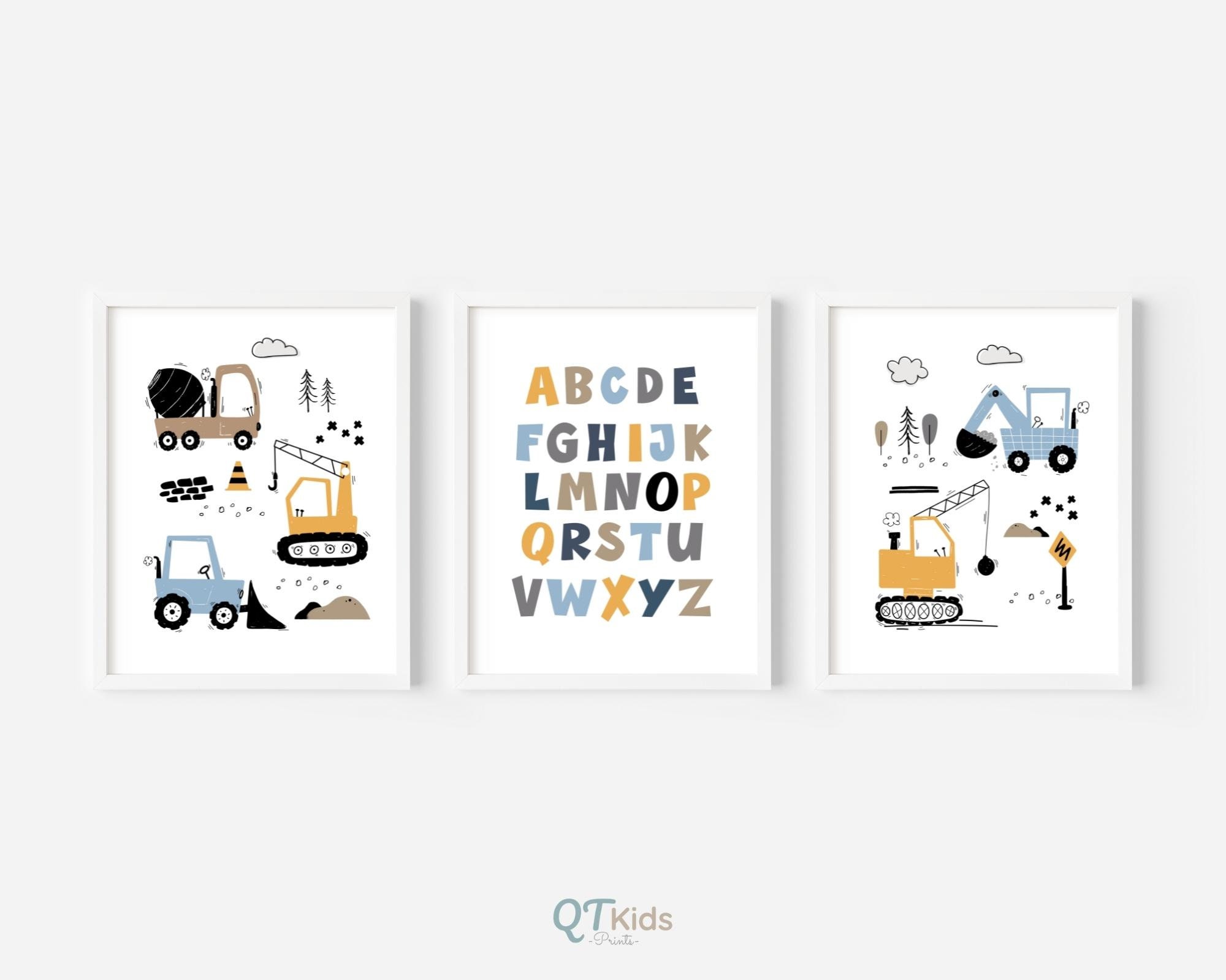 Construction ABC Posters Boy Nursery Alphabet Prints - Etsy