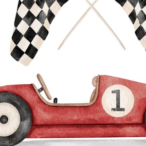 Racing Car Nursery Prints, Boy Playroom Printable Wall Art, Red Race ...
