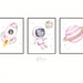 Pink Outer Space Nursery Prints Girl Room Printable Wall Art - Etsy