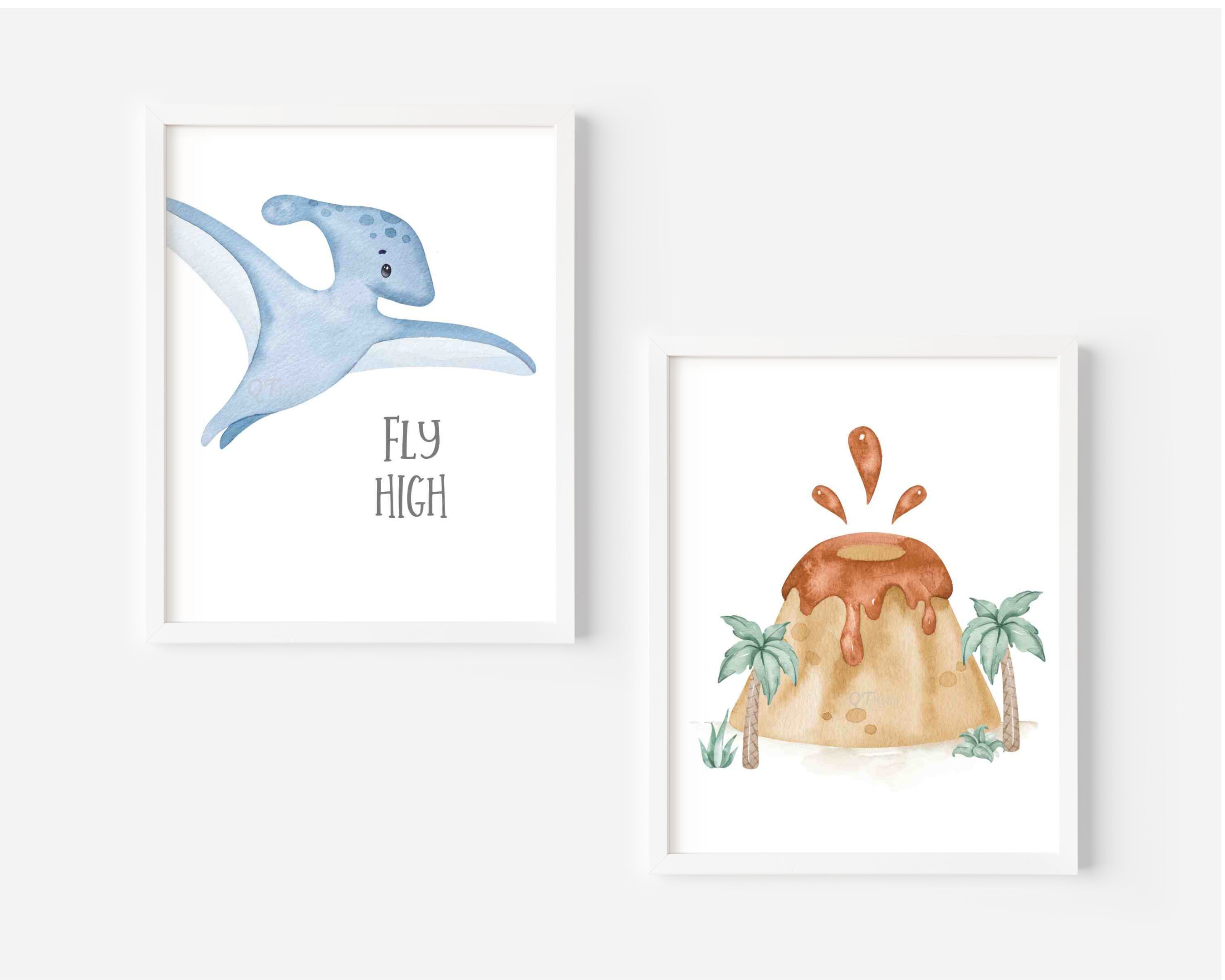 Dinosaur Nursery Prints, Pastel Dinos Wall Art, Boy Playroom Wall Art ...