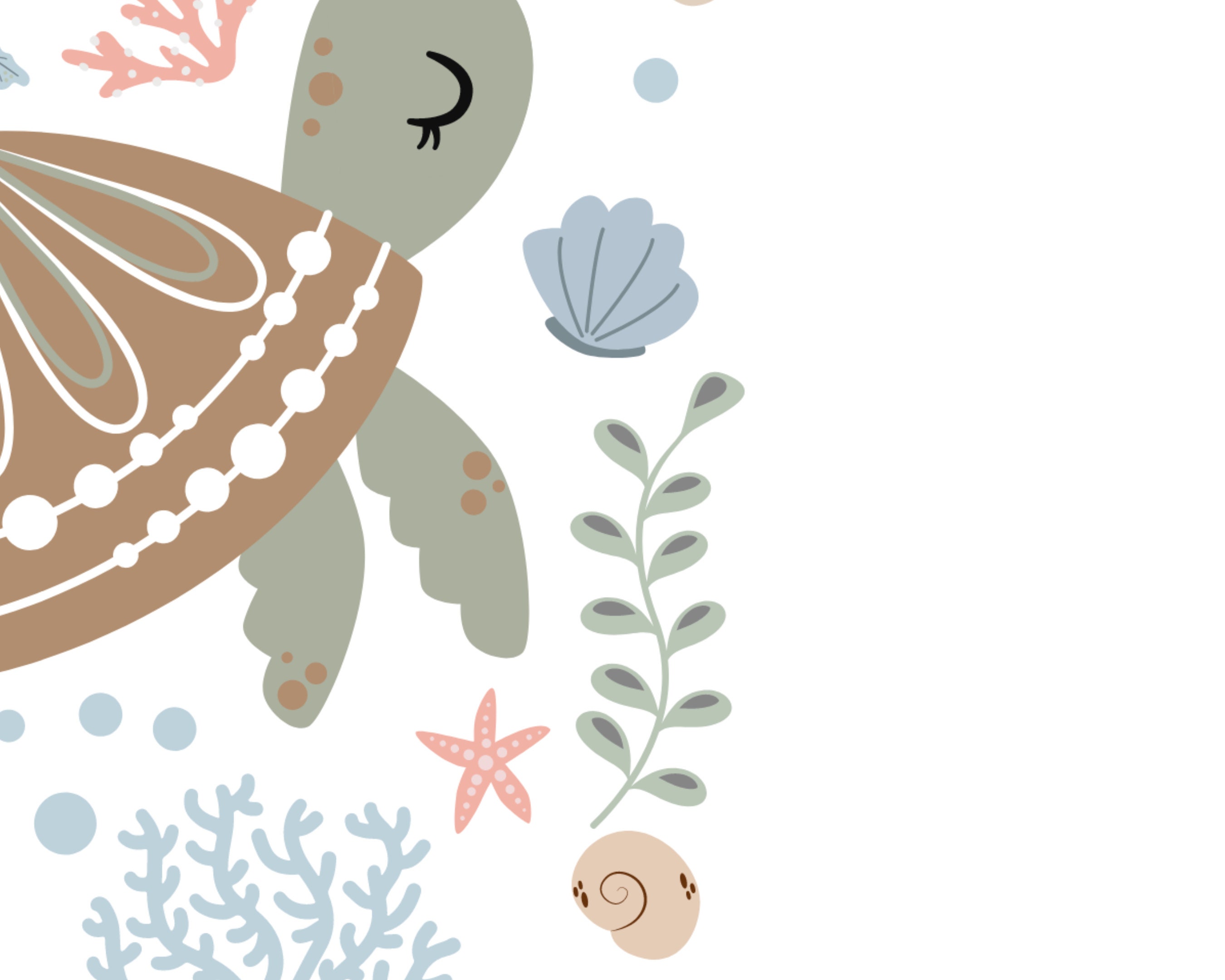 Nautical Ocean Animal Poster, Sea Turtle Nursery Print, Sea Animal Wall ...