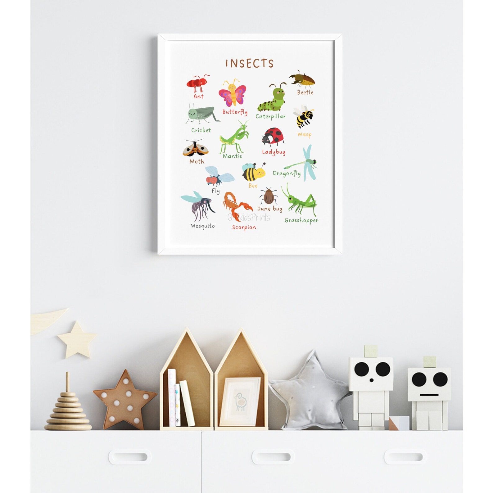 Insects Print, Kids Educational Poster, Classroom Poster, Home School ...