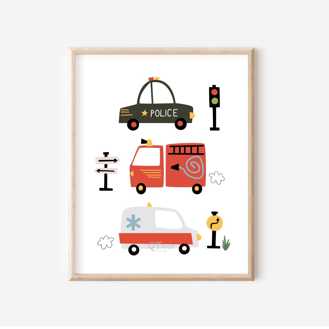 Transport Alphabet Numbers Prints Set of 6, Boy Room Printable Wall Art ...