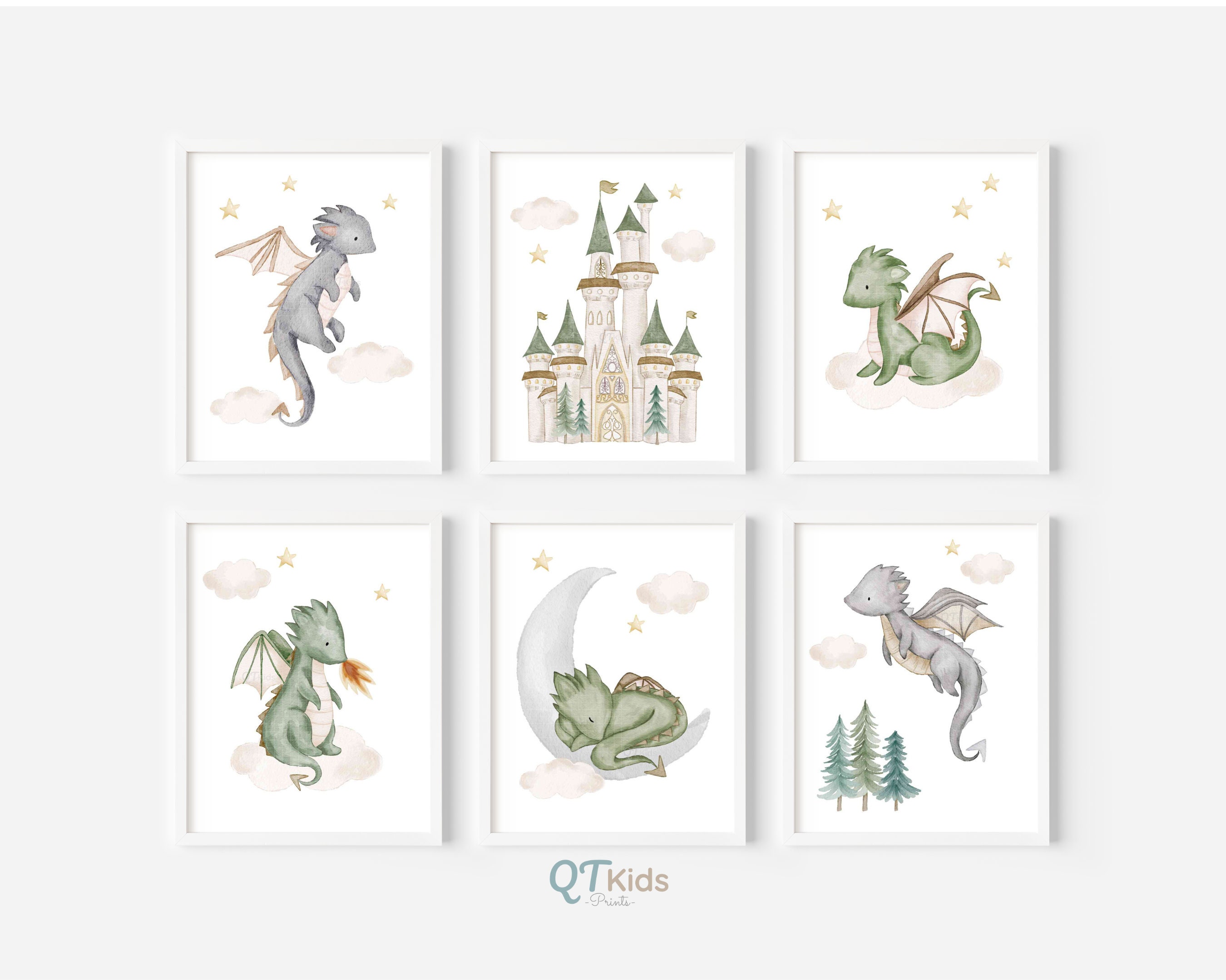 Dragons Nursery Prints, Boy Room Printable Wall Art, Playroom Wall ...