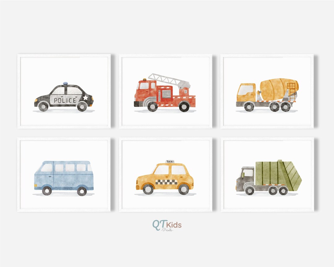 Transport Nursery Prints, Boy Room Wall Art, Boy Nursery Cars Decor ...