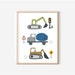 Construction Truck Alphabet Numbers Prints Set of 6, Boy Room Printable ...