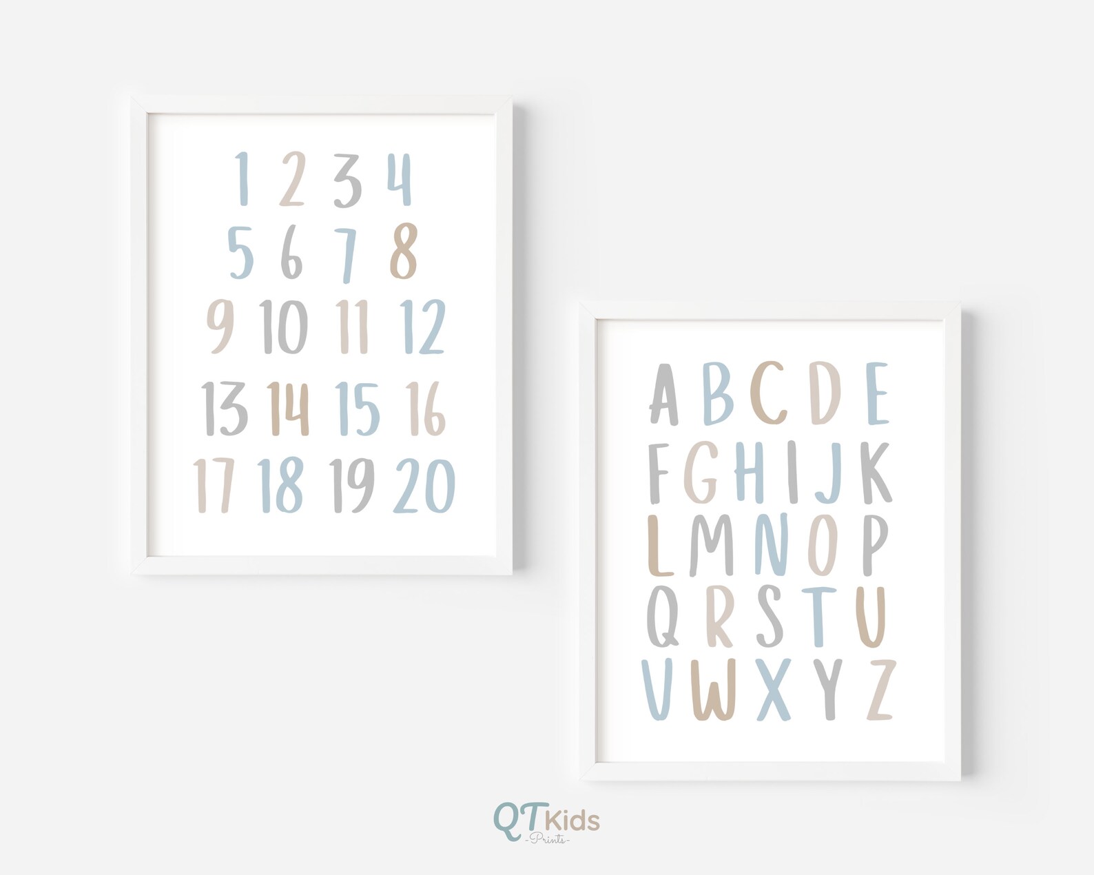 Sea Animals Alphabet Numbers Nursery Prints Set of 6 ABC - Etsy