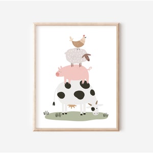 Farm Prints Kids Room Nursery, Alphabet ABC Numbers Posters, Farm Kids ...