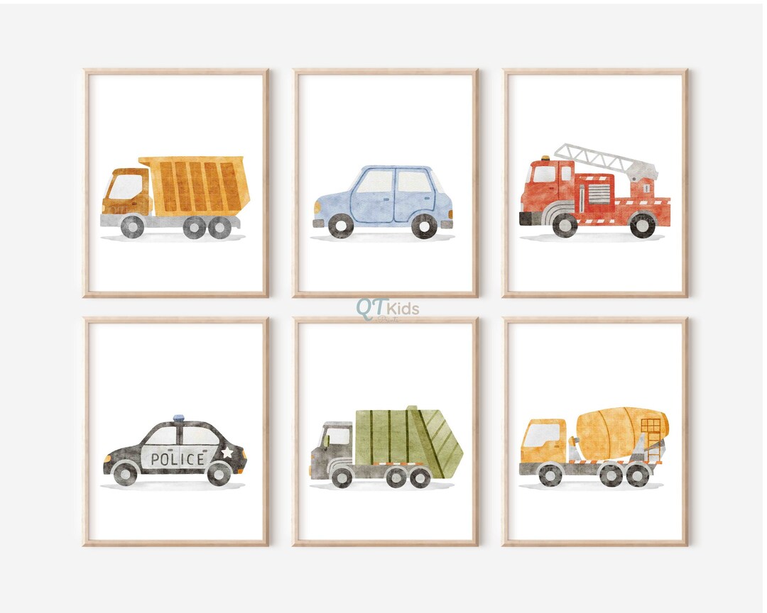 Transport Nursery Prints, Boy Room Wall Art, Boy Nursery Cars Decor ...