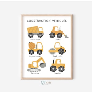 Construction Nursery Prints, Personalized Toddler Boy Playroom, Tools ...