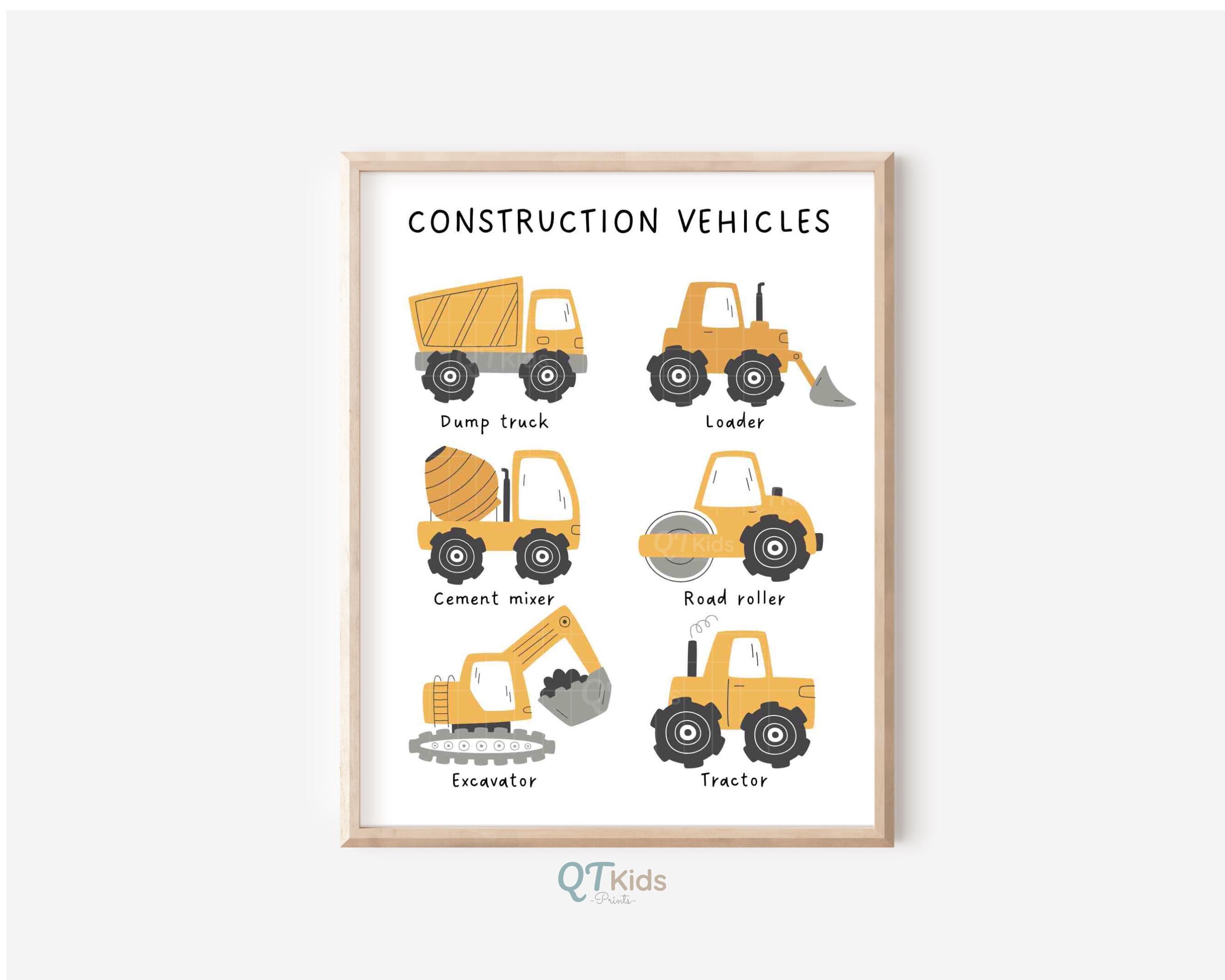 Construction Nursery Prints, Personalized Toddler Boy Playroom, Tools ...
