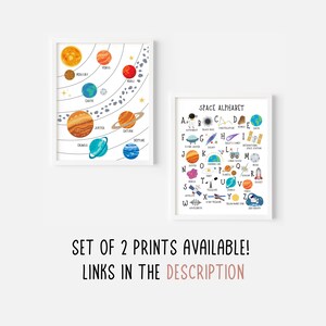Space ABC Print, Space Alphabet Learning Posters, Montessori Printable ...