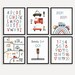 Transport Alphabet Numbers Prints Set of 6, Boy Room Printable Wall Art ...