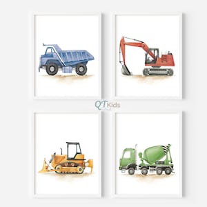 Construction Truck Nursery Prints, Transport Vehicles Wall Art ...