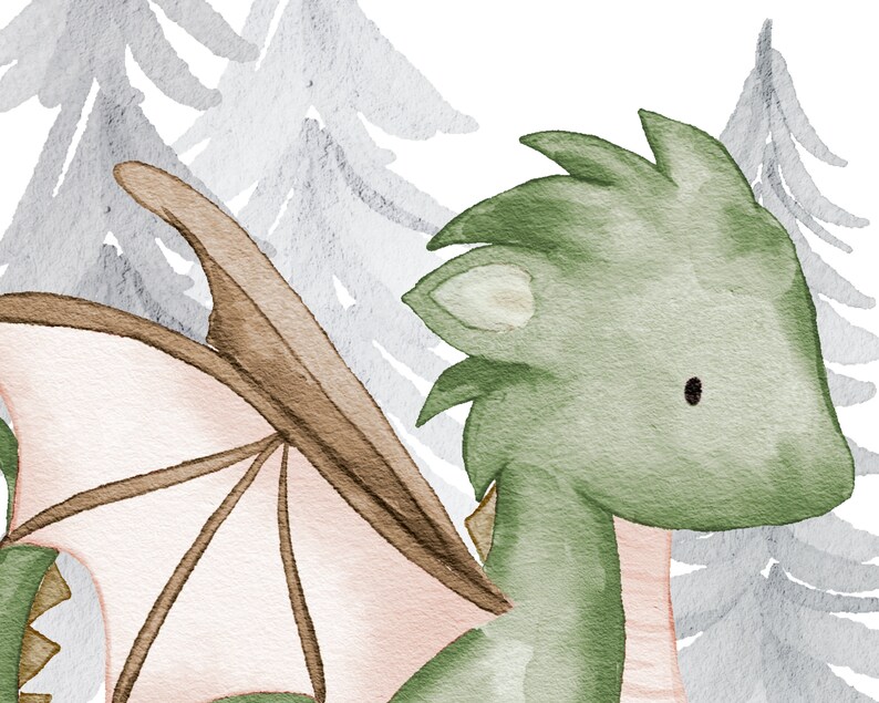 Dragon Nursery Prints, Boy Room Printable Wall Art, Playroom Wall Decor ...