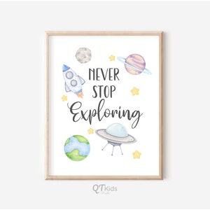 Space Nursery Prints, Space Themed Kids Room Decor, Planets Astronauts ...