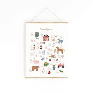 Farm Alphabet Print, Farm Nursery Wall Art, Farm Kids Room Wall Decor ...
