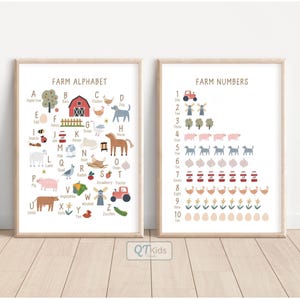 Farm Animal Nursery Prints, Personalized Toddler Kids Room Wall Art ...