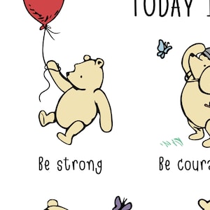 Winnie the Pooh Prints, Classic Winnie the Pooh Kids Affirmation Wall ...