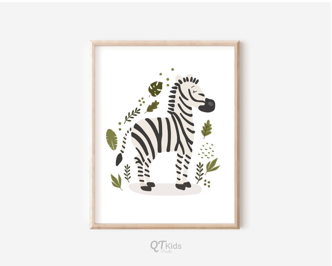 Safari Animal Nursery Prints, Jungle Animal Kids Room Wall Decor ...